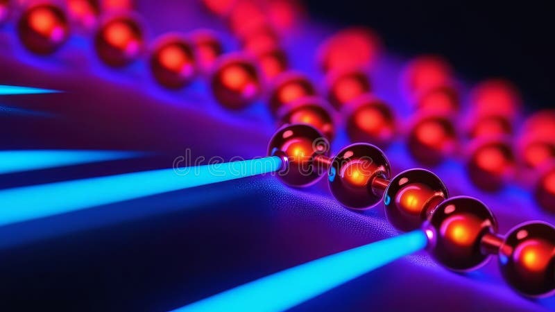 Red Blue Molecules Network Dark Background Science Concept Stock Photos ...