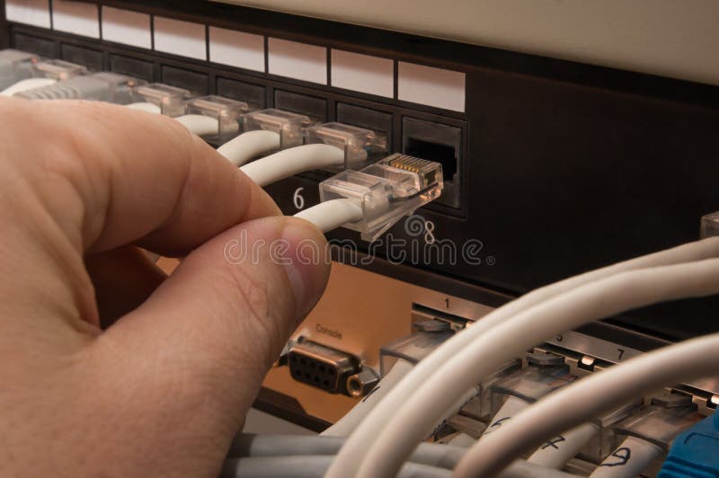 Connection Patch Cable To Patch Panel Stock Photo - Image of cabling ...