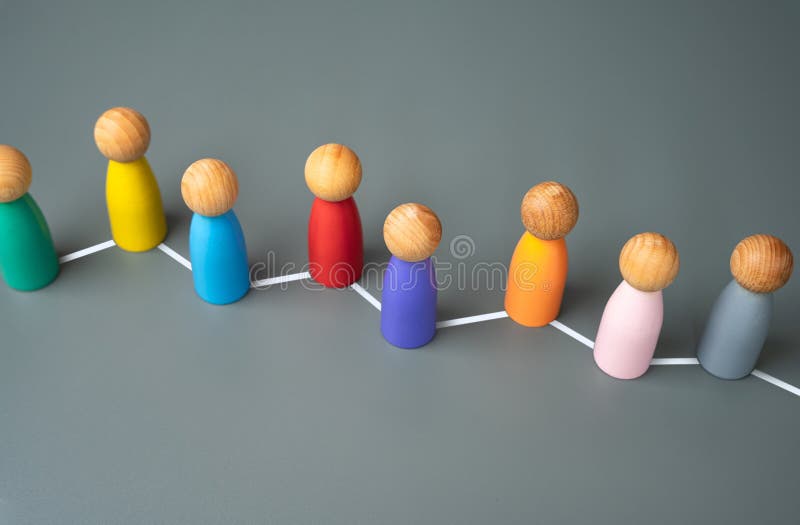 Connection between People. People Connected by Lines Stock Photo ...