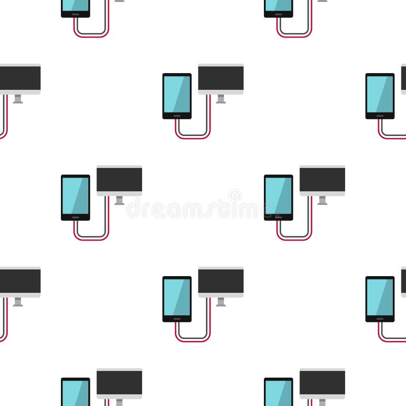 Connection Phone Pattern Seamless Stock Vector - Illustration of cell ...