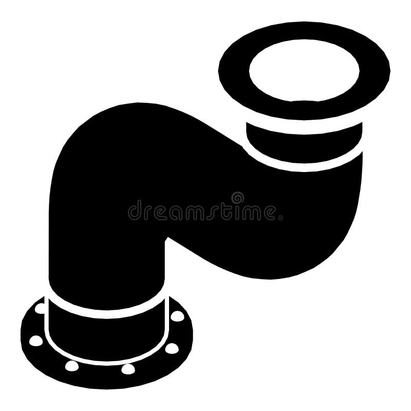 Connection Pipe Icon, Simple Black Style Stock Vector - Illustration of ...