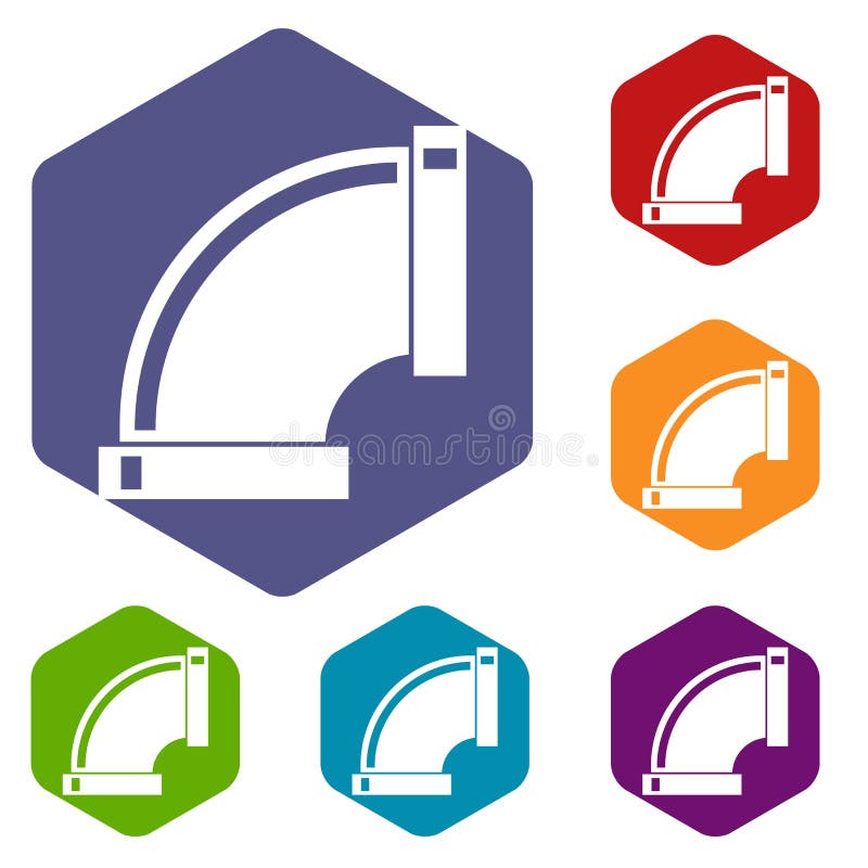 Connection Pipes Icons Set Hexagon Stock Vector - Illustration of ...