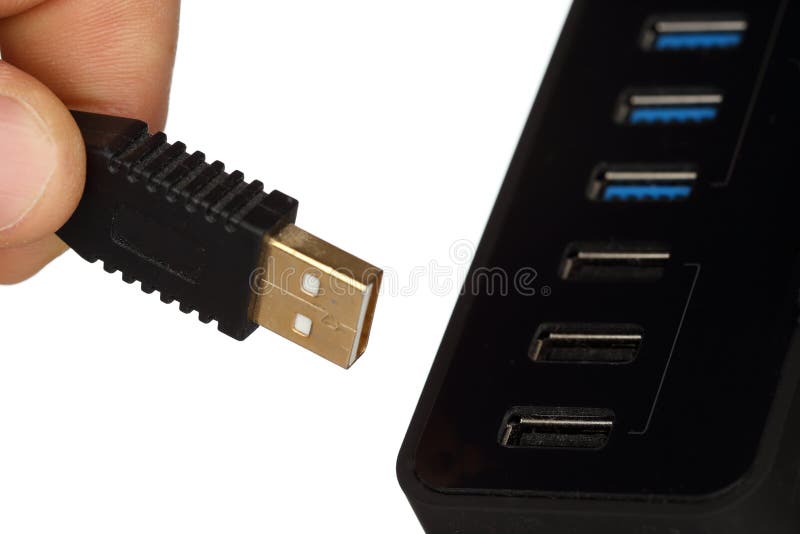 USB Plug on Computer Keyboard Stock Image - Image of communication ...