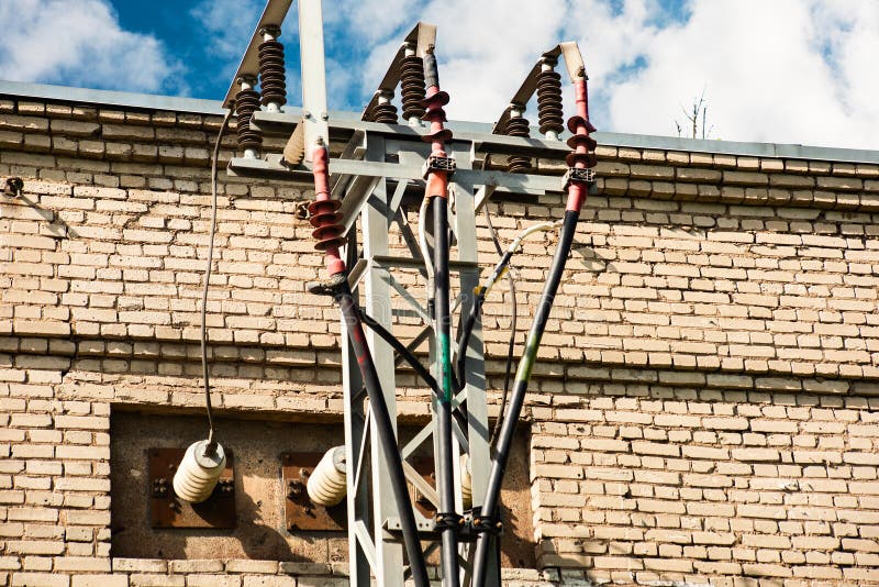 Connection Point for High Voltage Line Stock Image - Image of cable ...
