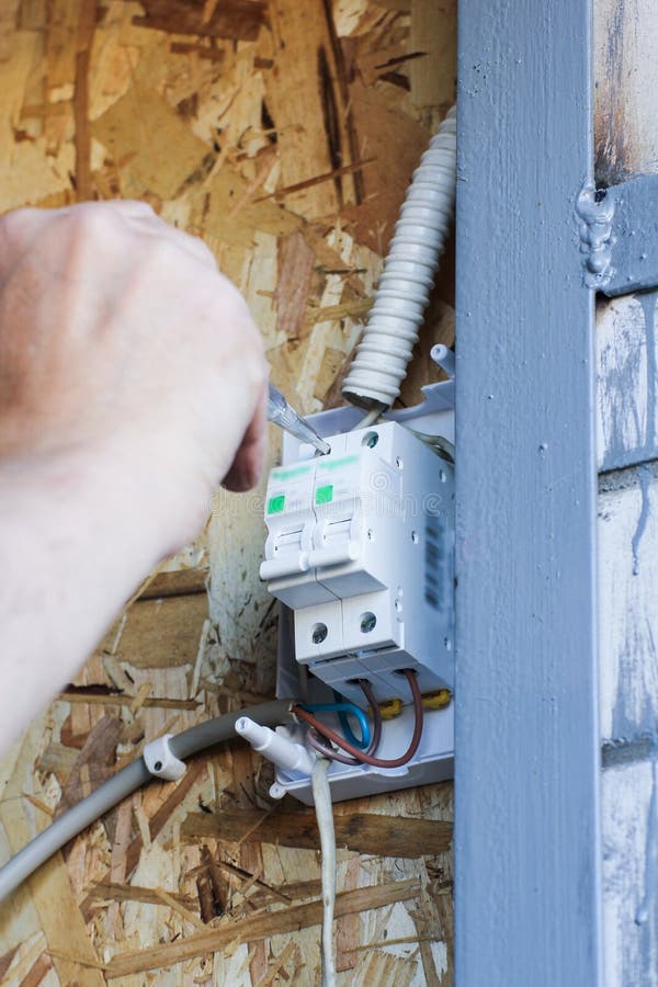 Connection of power on. stock photo. Image of switch - 103758184