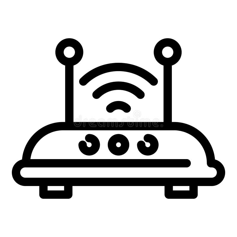 Router icon, outline style stock vector. Illustration of router - 81995688