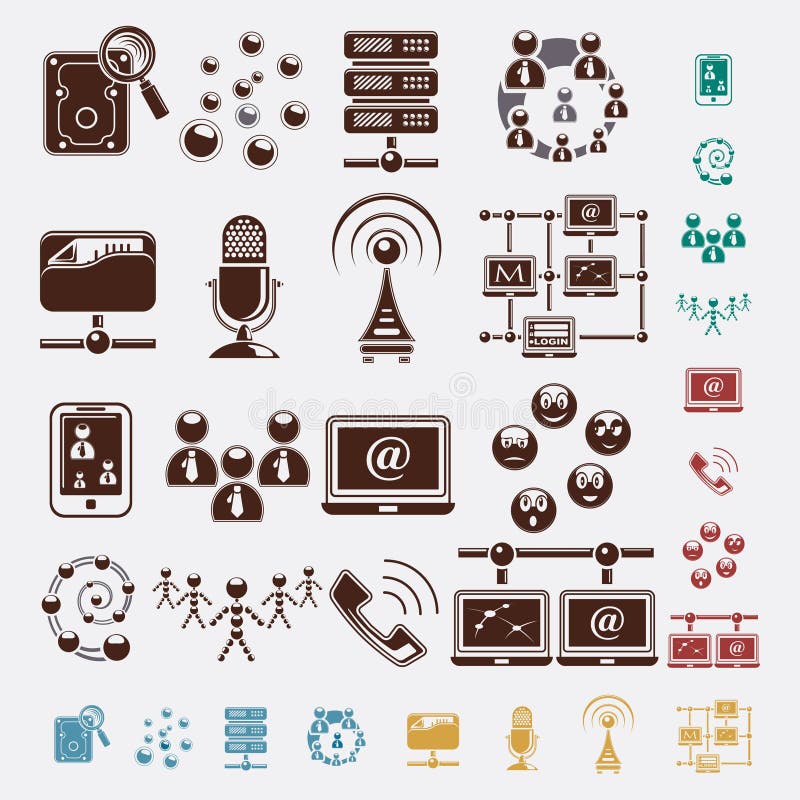 Network icons stock vector. Illustration of modem, server - 13984464