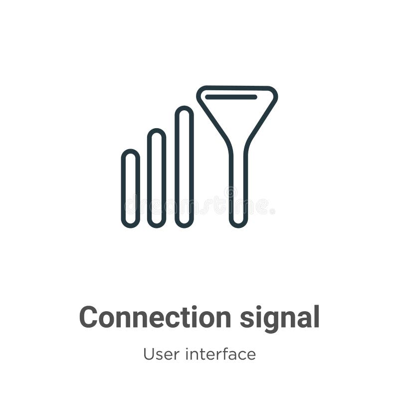 Connection Signal Outline Vector Icon. Thin Line Black Connection ...