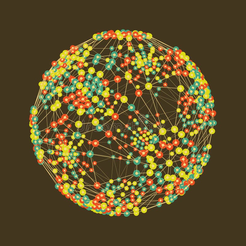 Connection Structure. Abstract Globe Grid. Sphere Illustration ...