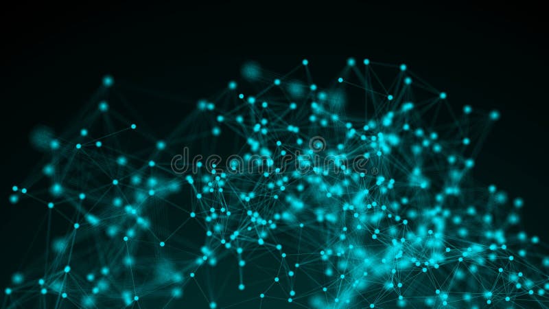 Connection Structure 3d Animation Abstract Background With Dots And Lines Stock Illustration