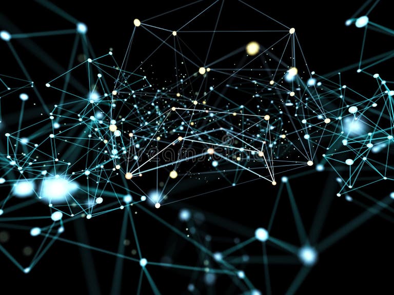 Connection Structure with Nodes Stock Illustration - Illustration of ...