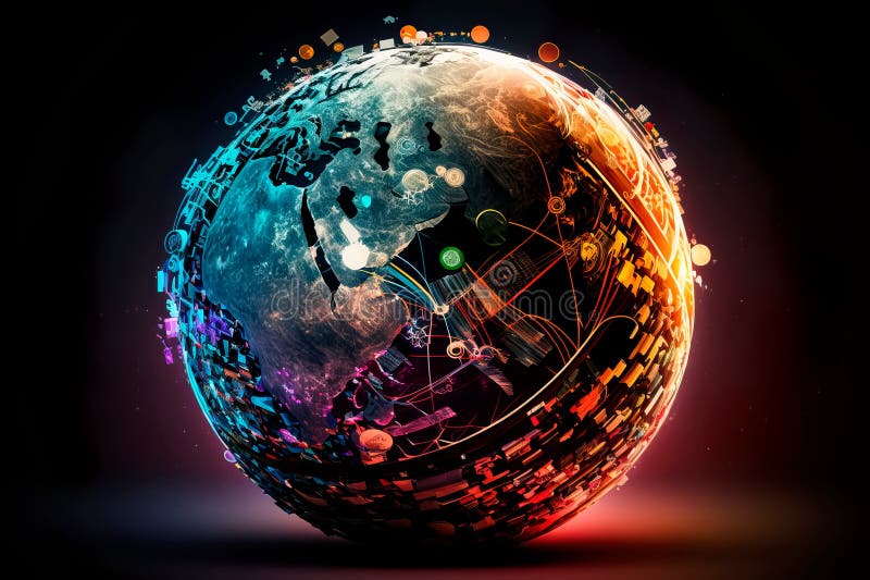 Connection Structure Polygonal Futuristic Technology Element Generative ...