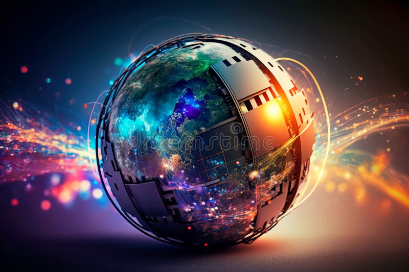 Connection Structure Polygonal Futuristic Technology Element Generative ...