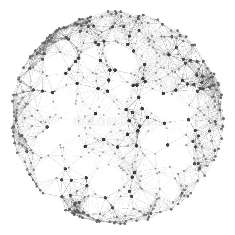 Connection Structure. Wireframe Illustration. Stock Vector ...