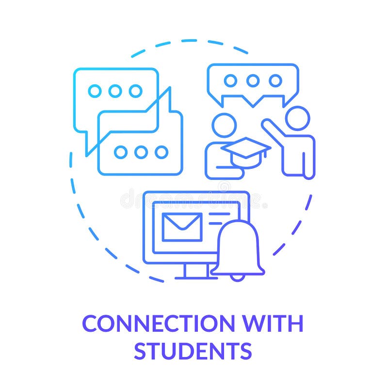 Connection with Students Blue Gradient Concept Icon Stock Vector ...