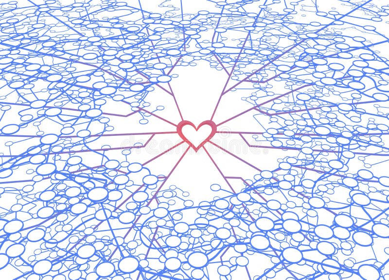 Linked Heart Network stock illustration. Illustration of heart - 22936403