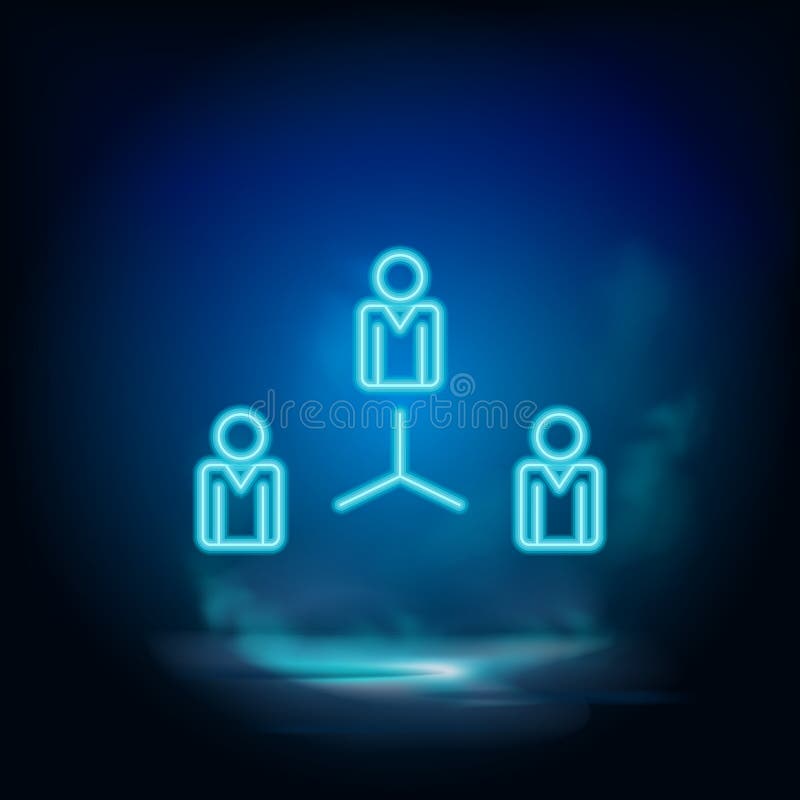 Connection, Teamwork Neon Vector Icon. Blue Neon, Business Neon Vector ...