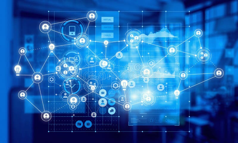 Connection Technologies for Business . Mixed Media . Mixed Media Stock ...