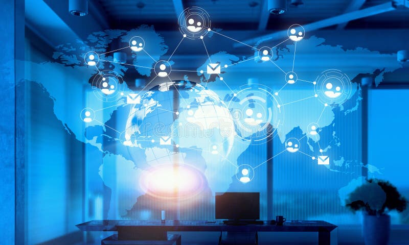 Connection Technologies for Business . Mixed Media Stock Image - Image ...