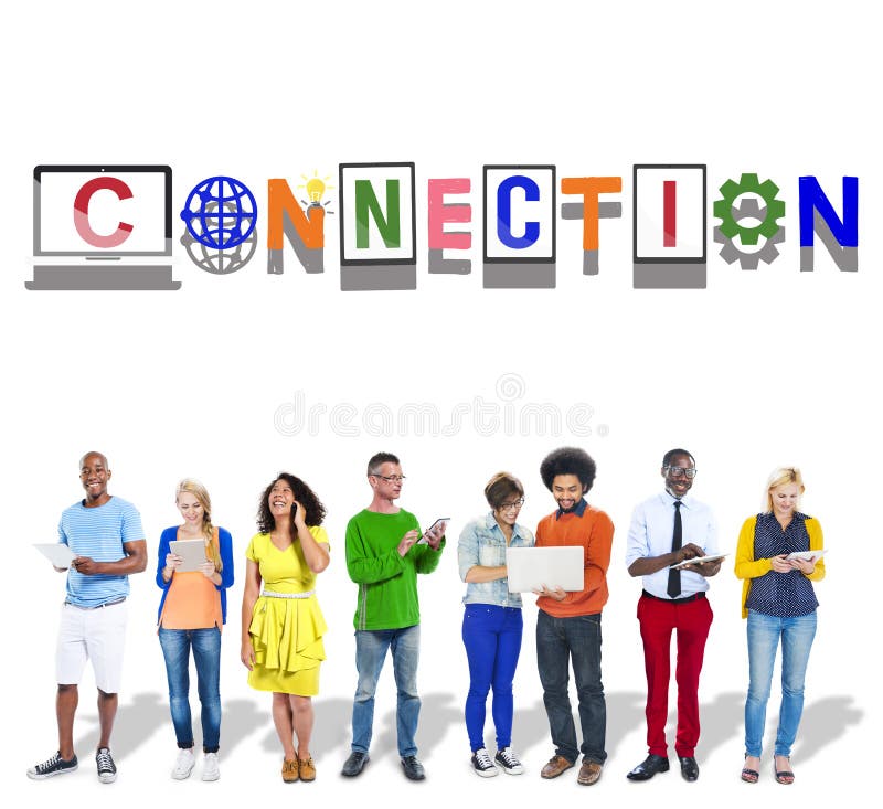 Connection Technology Internet Word Design Concept Stock Image - Image ...