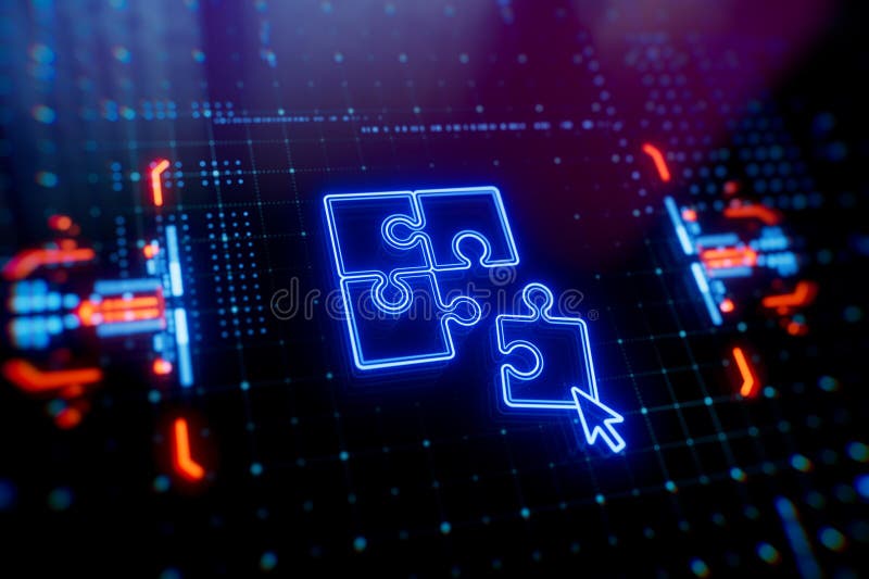 Connection Together Puzzle Pieces. Stock Image - Image of partner, icon ...