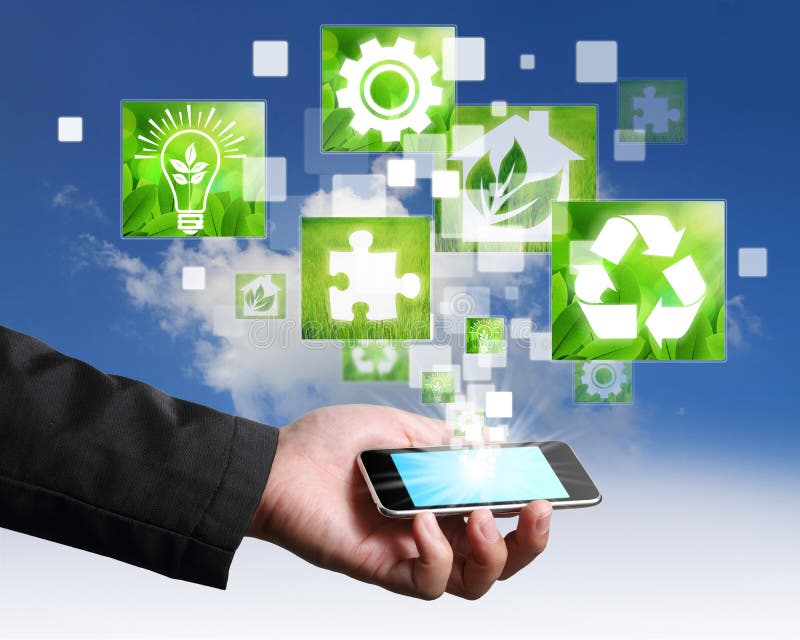 Connection Touch Screen Mobile Phone Stock Image - Image of computer ...