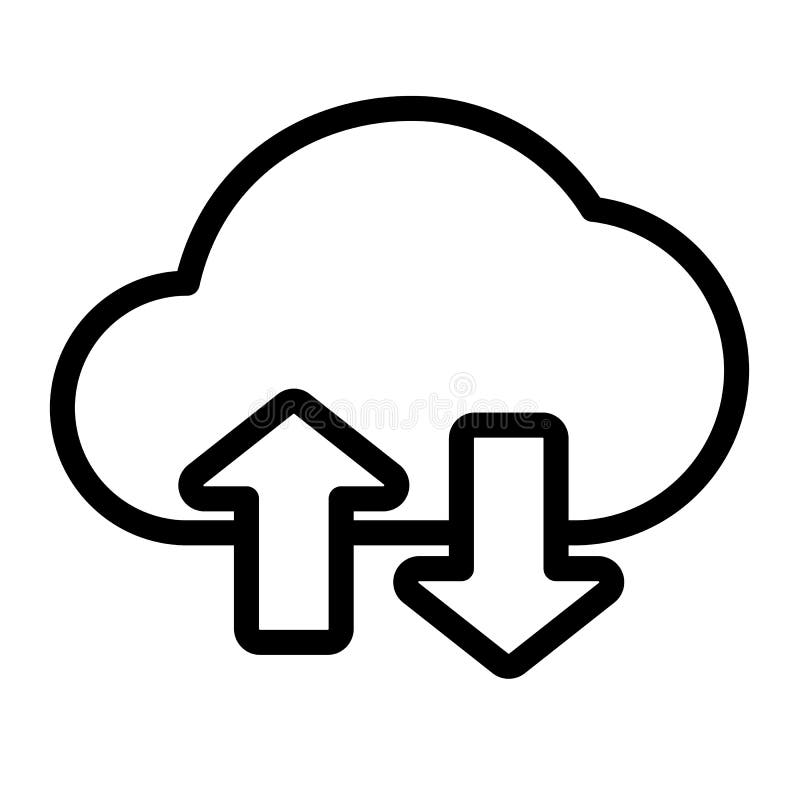 Connection Transfer Cloud Wireless Single Isolated Icon with Outline ...
