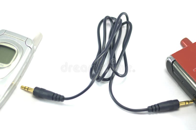 Connection between Two Cell Phones Stock Photo - Image of white ...