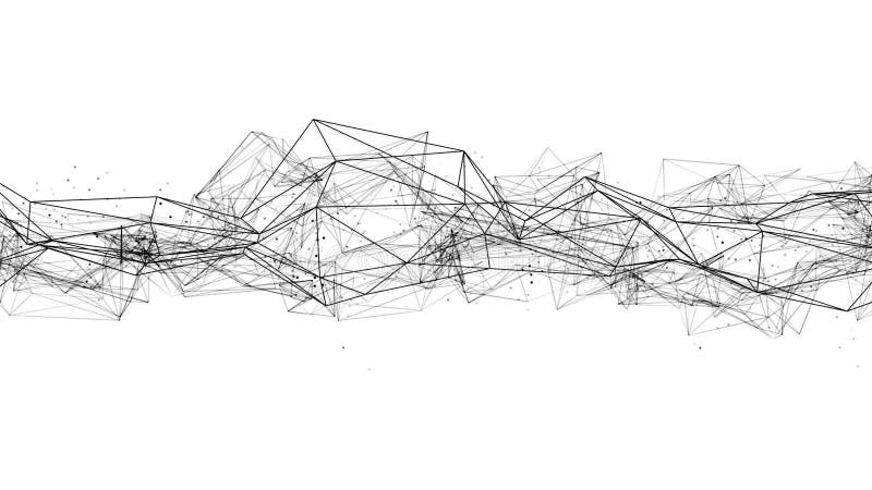 Connection Wireframe Structure with Particles Stock Video - Video of ...