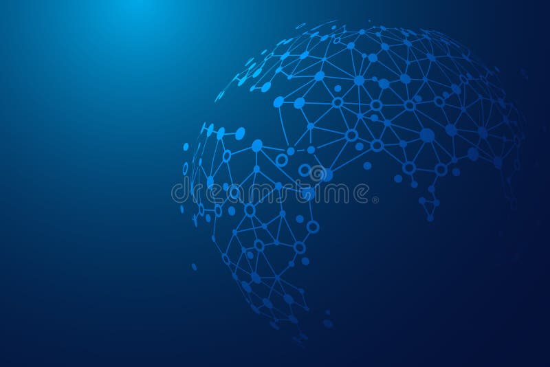 Connection of World Concept. Transition Data and Future Concept Stock ...