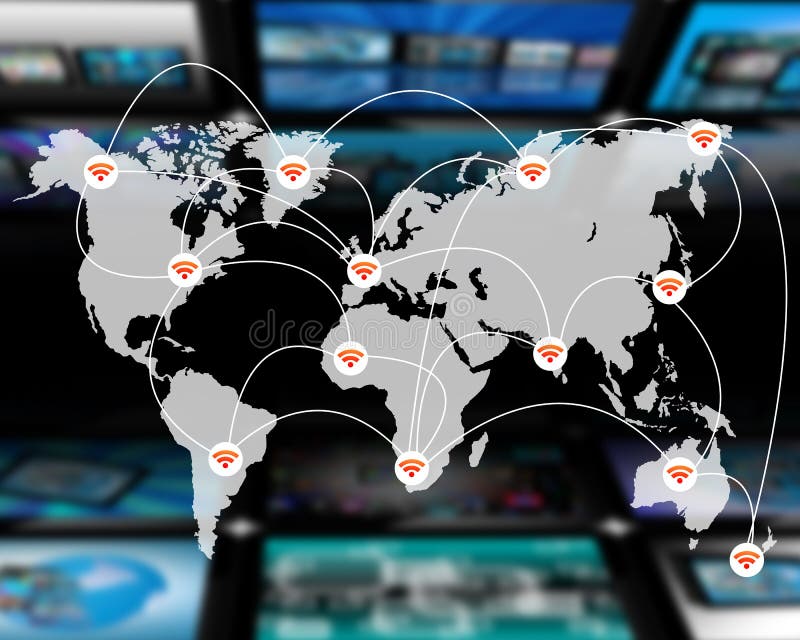 Connection of the world stock illustration. Illustration of binary ...