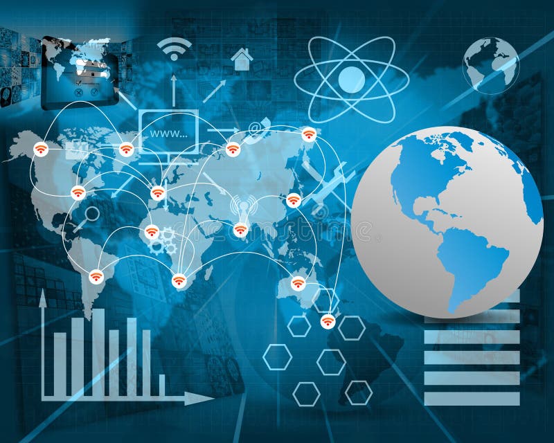 Connection of the world stock illustration. Illustration of header ...
