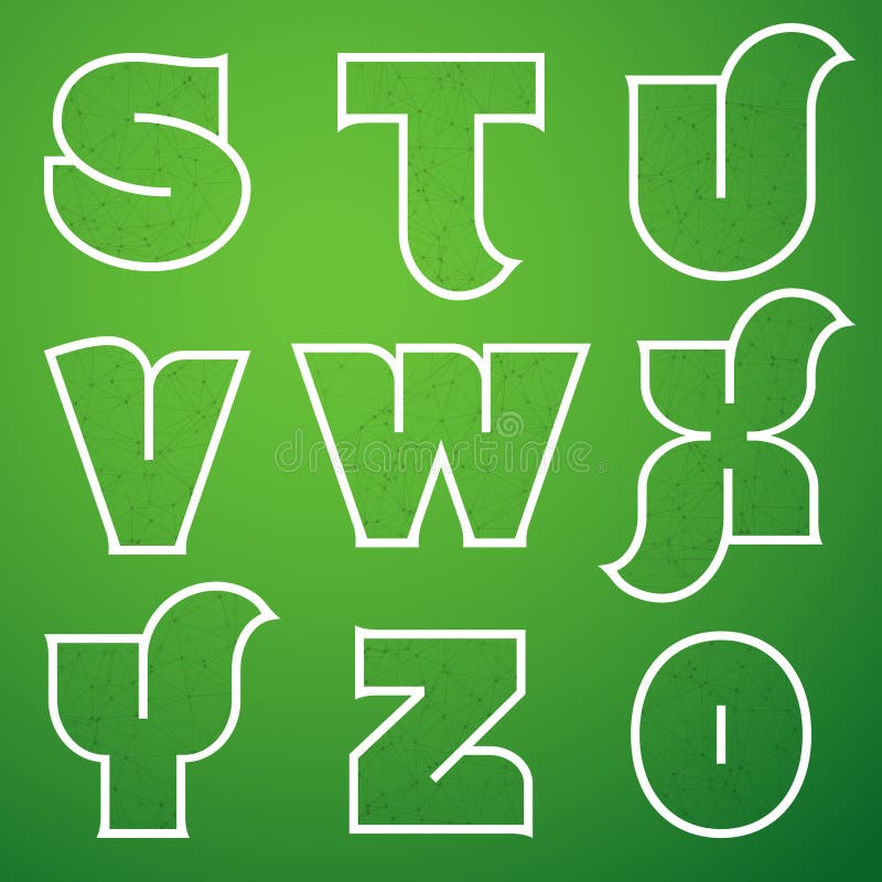 Connections Alphabet Vector Font Set 1 a To I Stock Vector ...