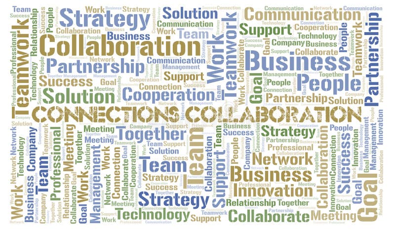 Connections Collaboration Typography Word Cloud Create with the Text ...