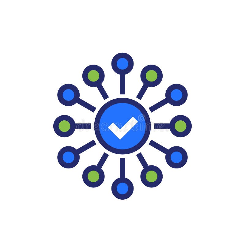 Connections or Connect Vector Icon with Checkmark Stock Vector ...