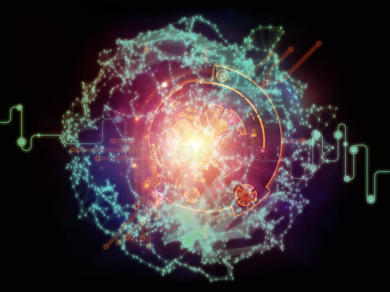 Connections of Digital Processing Stock Illustration - Illustration of ...