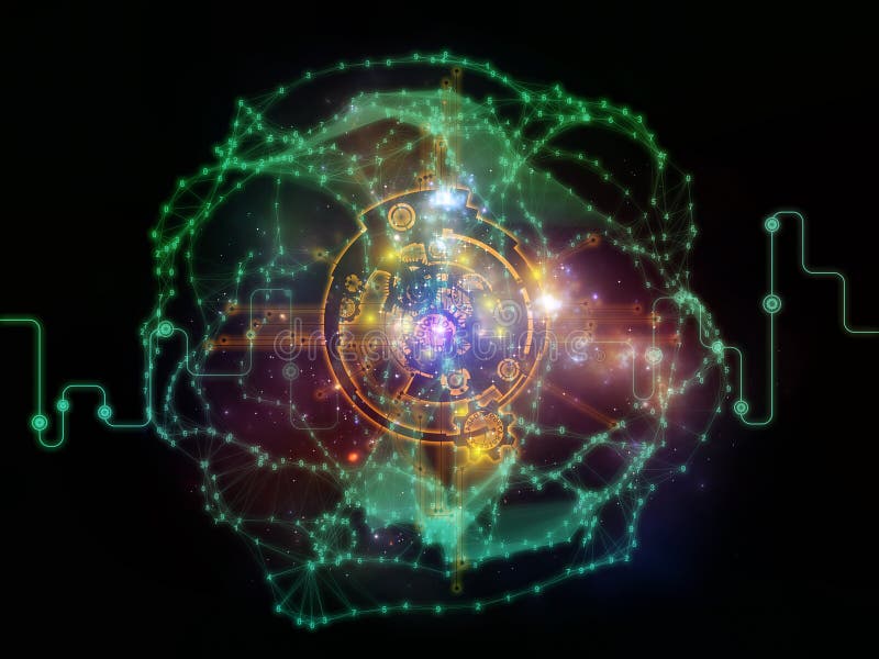 Connections of Digital Processing Stock Illustration - Illustration of ...