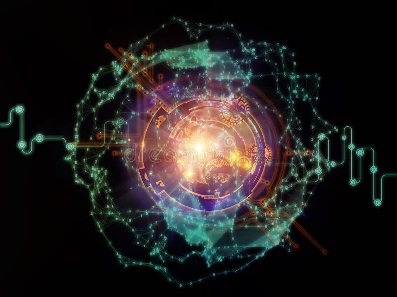 Connections of Digital Processing Stock Illustration - Illustration of ...