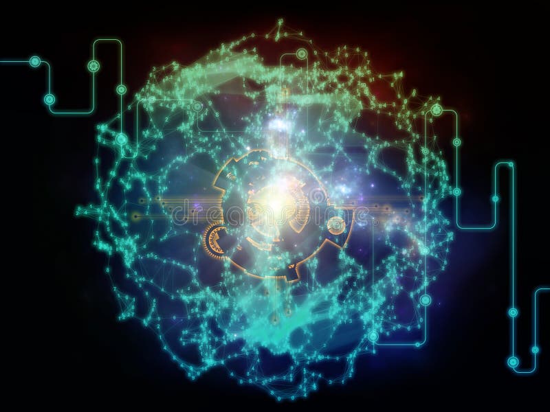 Connections of Digital Processing Stock Illustration - Illustration of ...