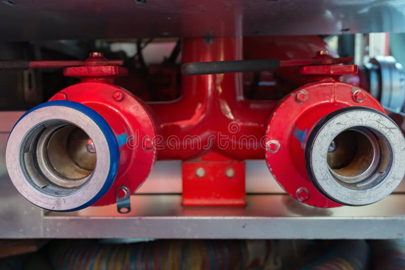 Connections for fire hoses stock image. Image of plug - 154226389