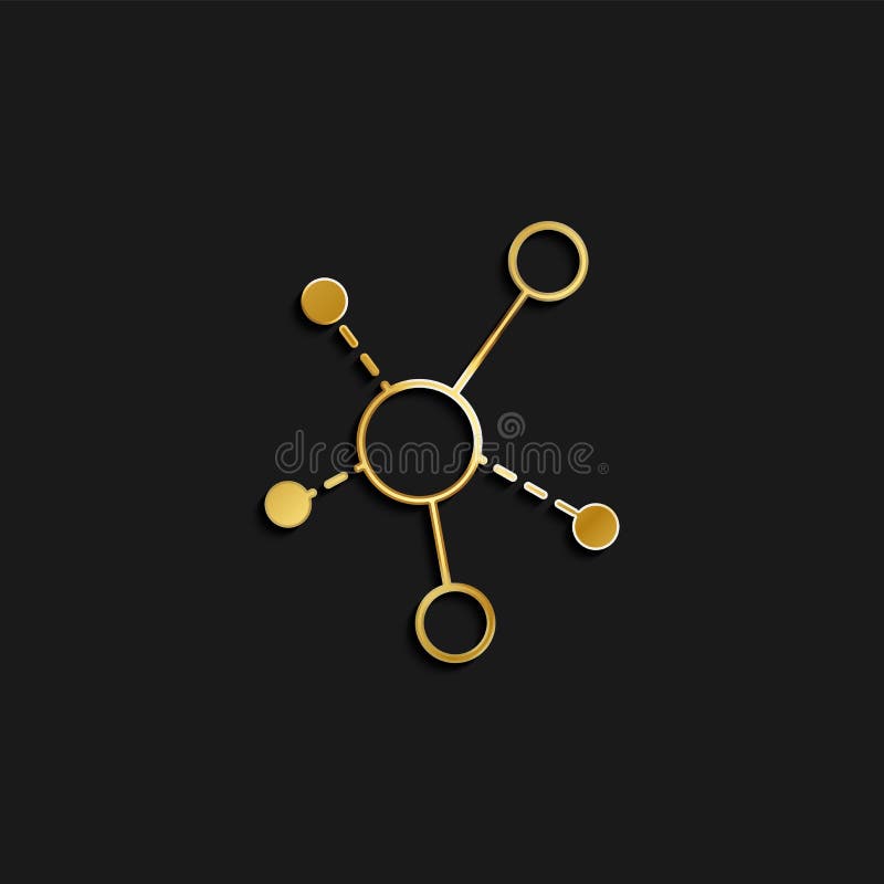 Connections - Gold Text on Black Background - 3D Rendered Royalty Free ...