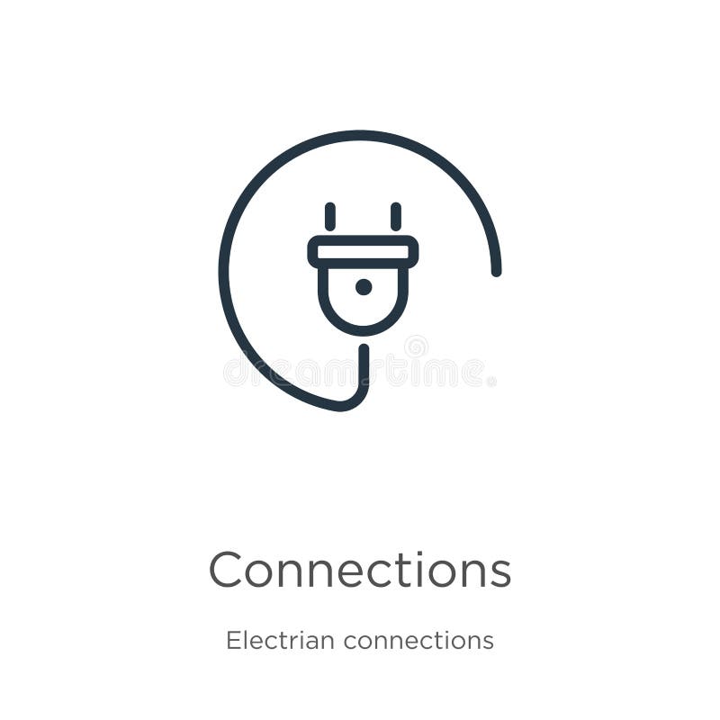 Connections Icon. Thin Linear Connections Outline Icon Isolated on ...