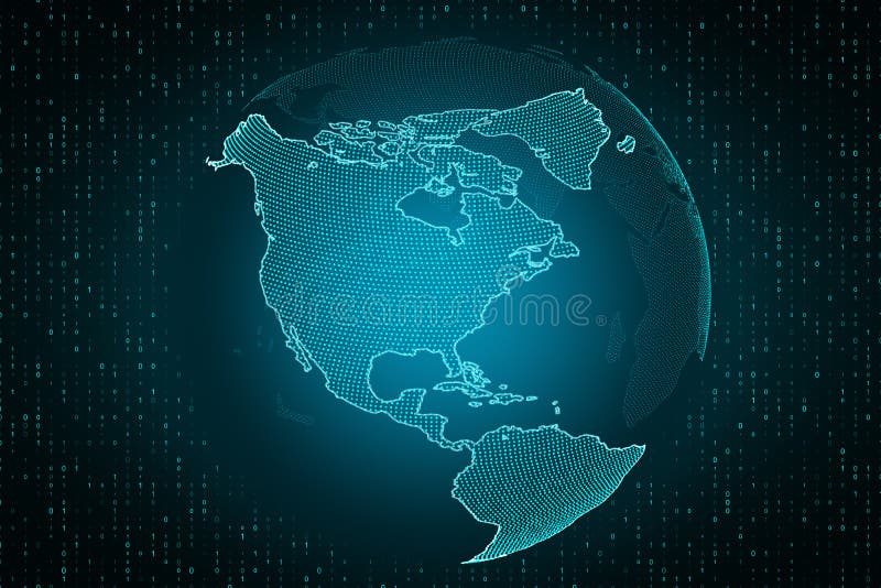 Binary code and globe stock illustration. Illustration of digital - 6002489