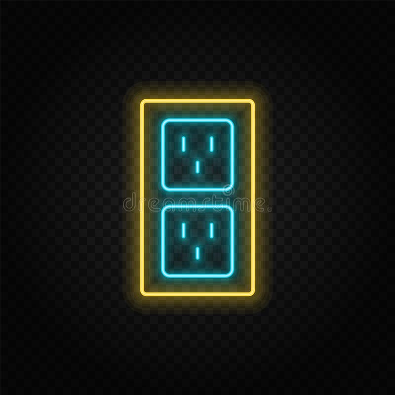 Connections Neon Vector Icon. Blue and Yellow Neon Vector Icon Stock ...
