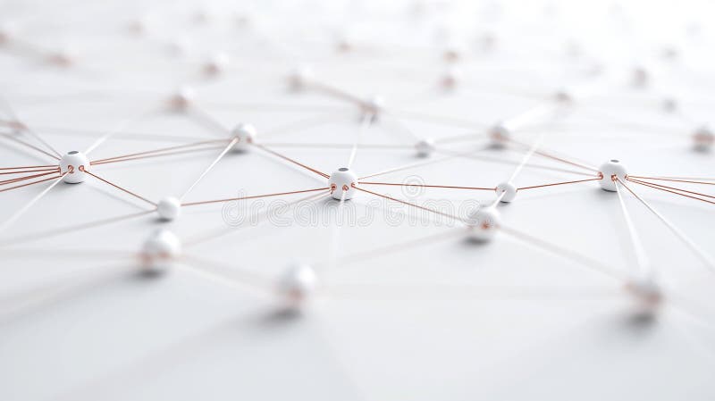 Connections between Nodes Forming a Complex Network on a White Surface ...