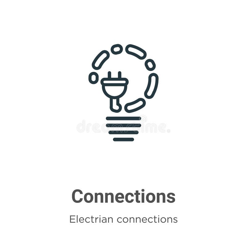 Connections Outline Vector Icon. Thin Line Black Connections Icon, Flat ...