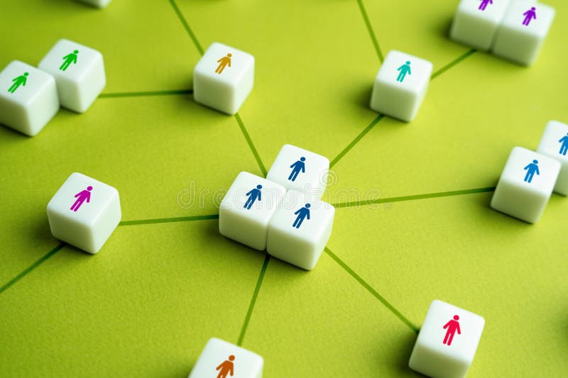 Connections between People, Groups and Teams. Stock Illustration ...