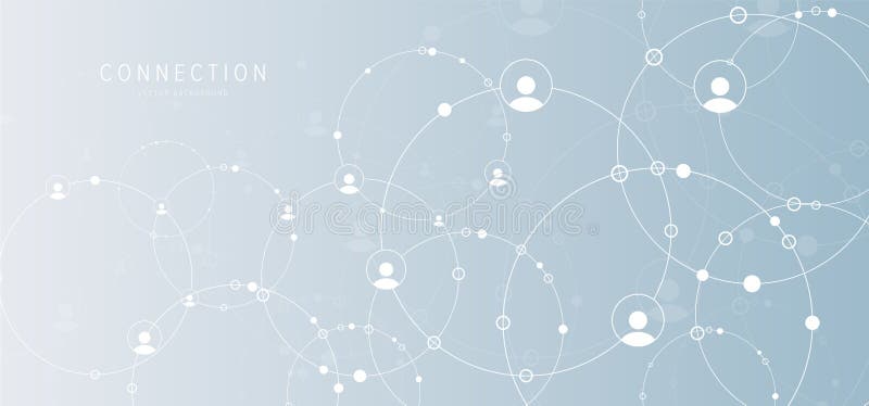 Connections with Points, Lines, and People Icons. Vector Technology ...
