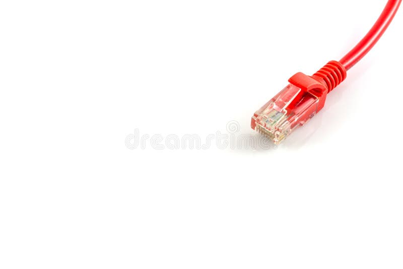 Connections of Red Network Cable Red Lan Cable Stock Photo - Image of ...