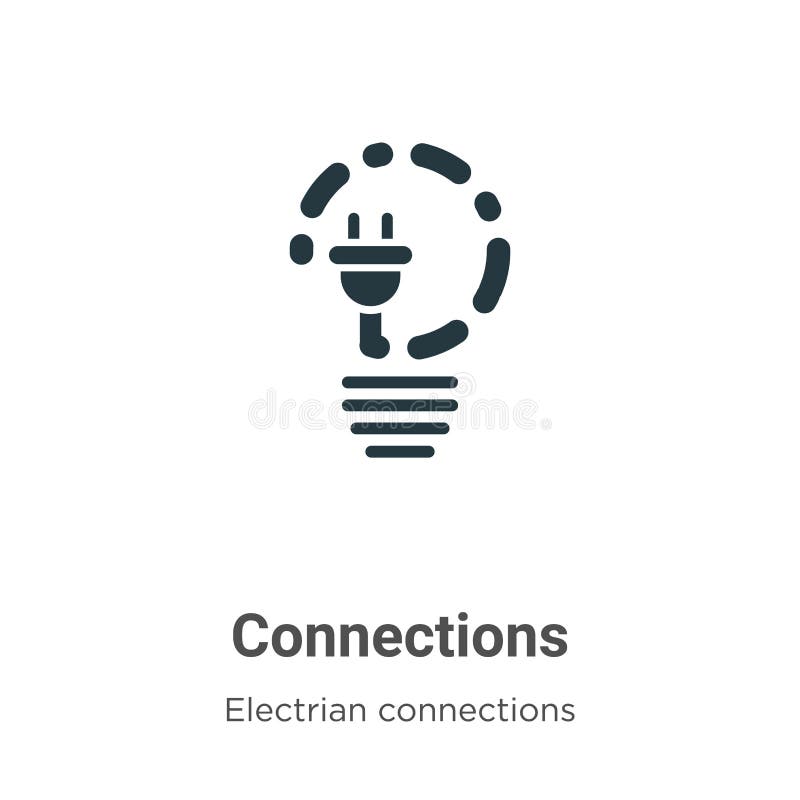 Connections Vector Icon on White Background. Flat Vector Connections ...